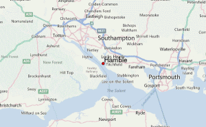 The area surrounding Southampton, including the River Hamble and the ...